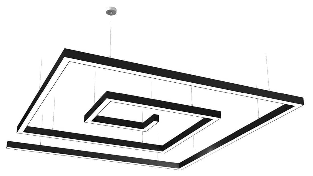 Polaris Box LED Square Linear Pendant - Synergy Creativ
